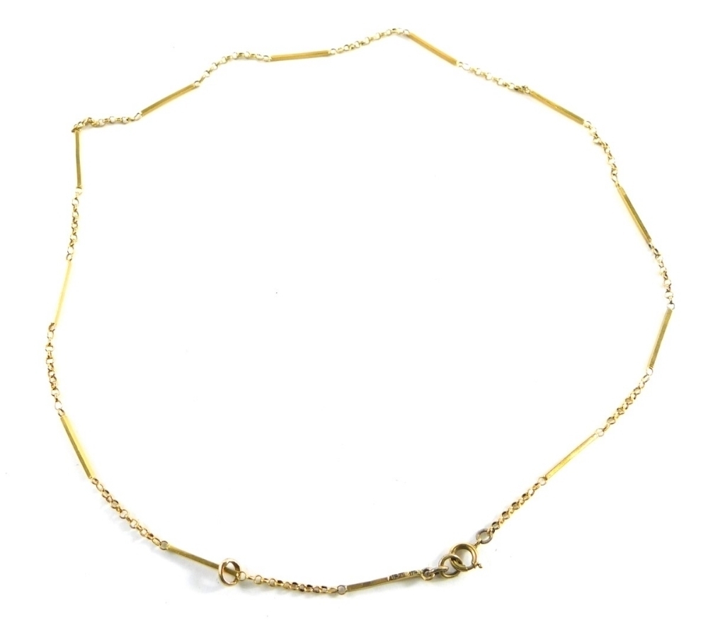 A vintage fancy link neck chain, with curb and bar links, with clip ...