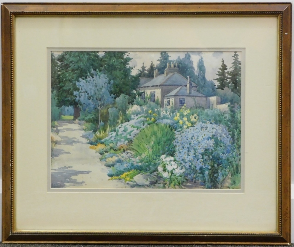 Maria Tuke-Sainsbury (1861-1947). Garden before house, watercolour ...