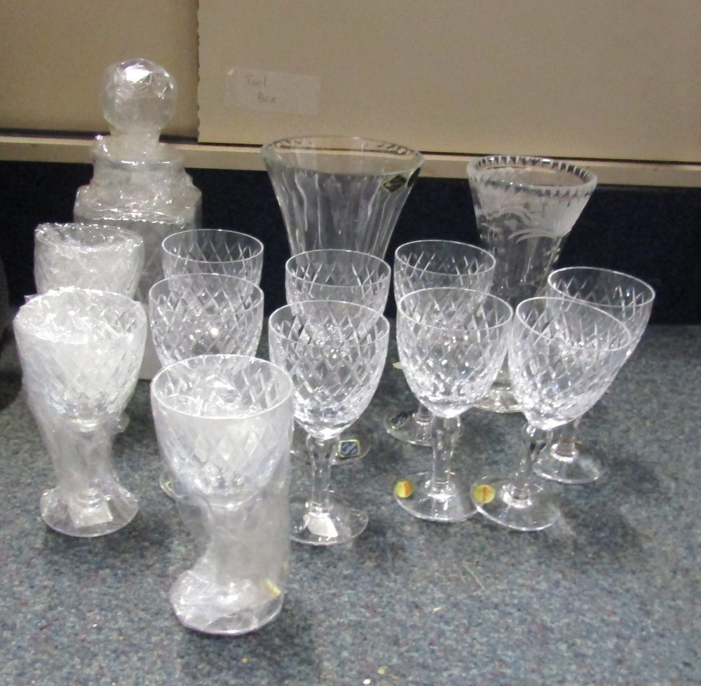 A collection of Royal Brierley Crystal drinking glasses, boxed. (9 boxes)