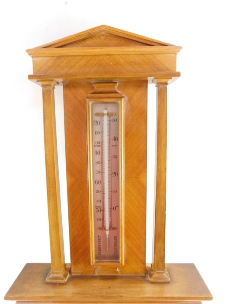 A mid 20thC walnut cased barometer by Negretti & Zambra, London, R/3313 ...