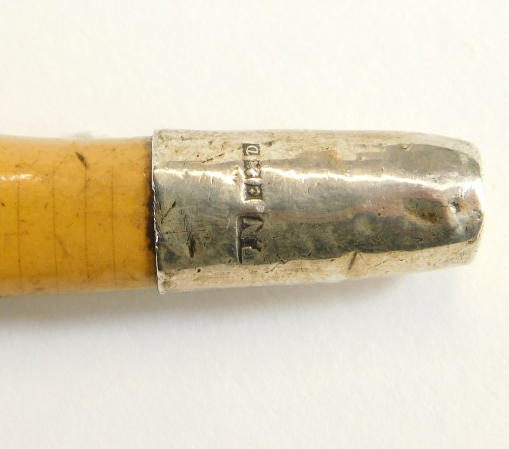 A King's Regiment Liverpool silver topped swagger stick, bearing crest ...